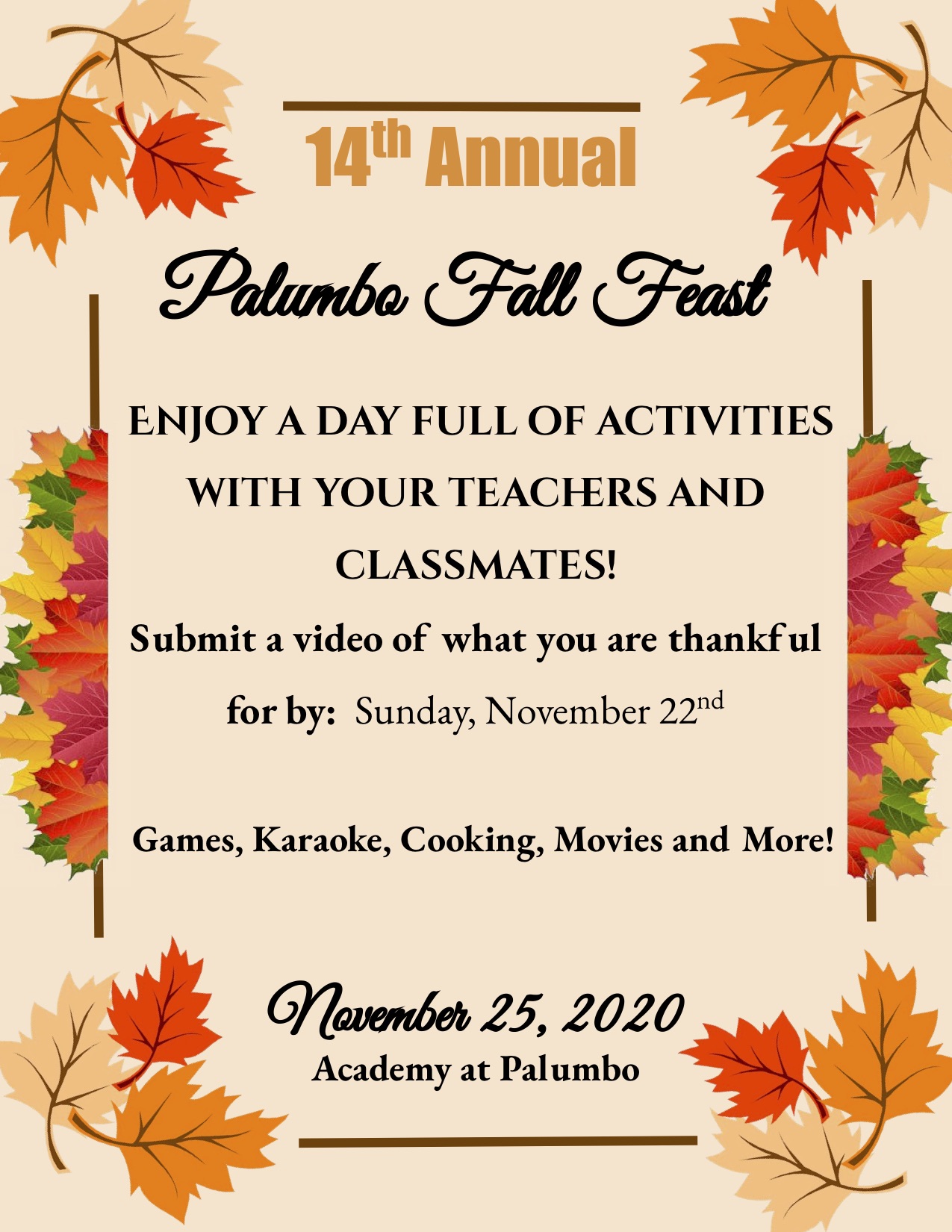 Fall Feast 2020 - Academy At Palumbo